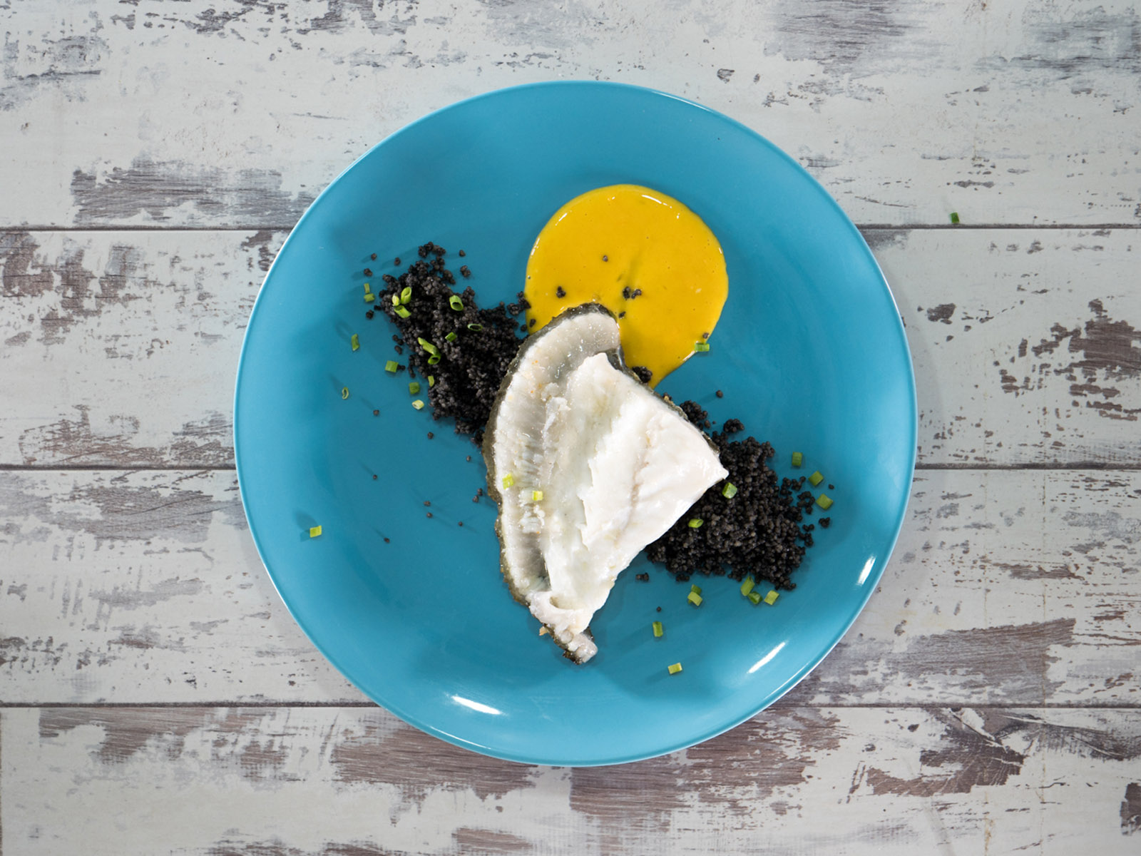 Turbot fillet with black couscous | King Turbot